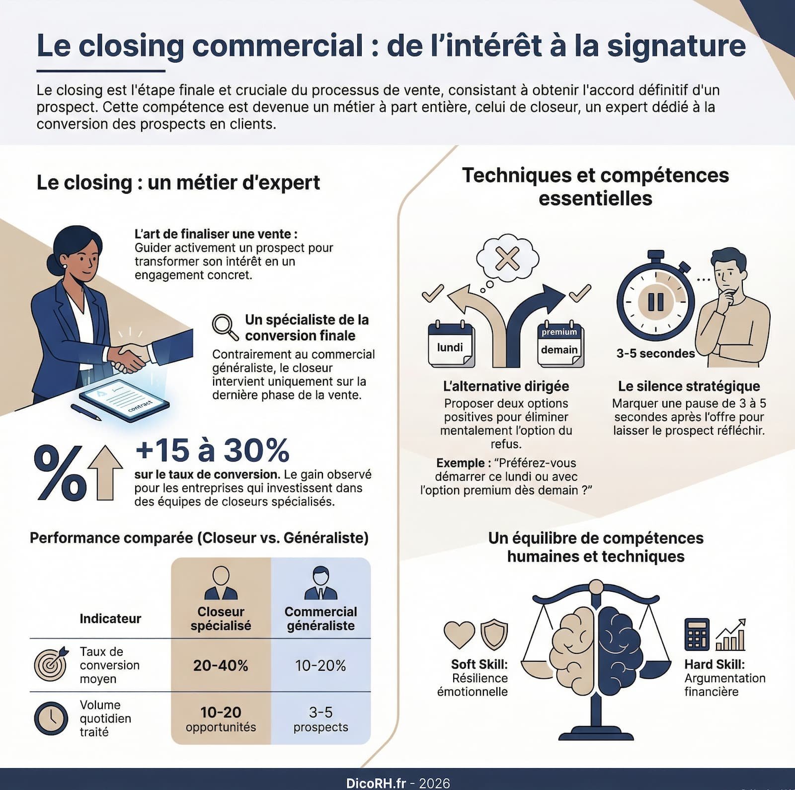 Closing : définition, métier de closeur et techniques 2025
